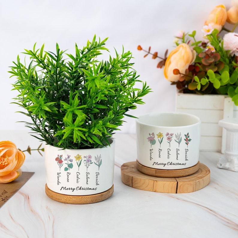 Custom Indoor Planters Flowerpot,personalized Birthflower Pot,ceremic ...