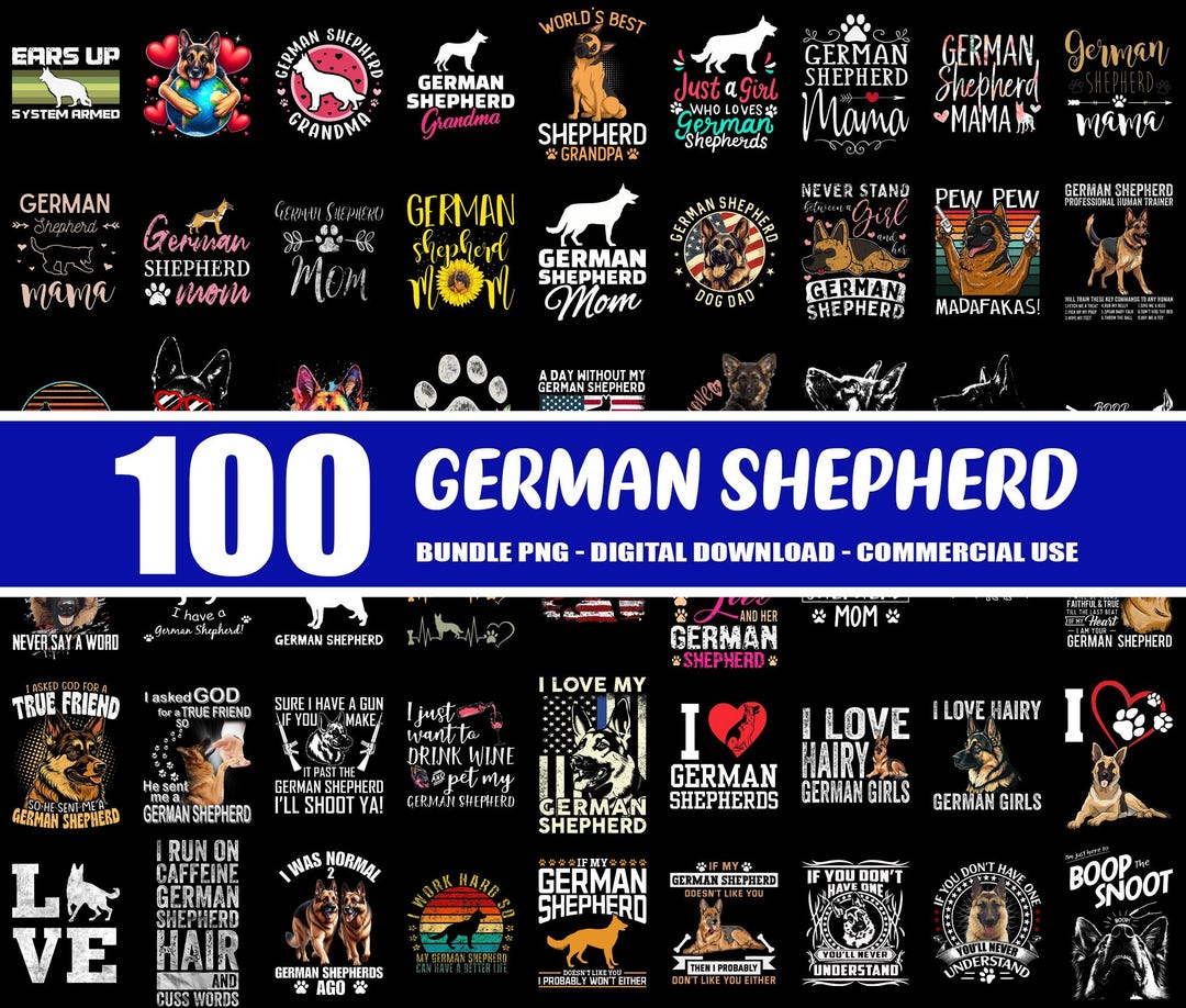 100 Designs German Shepherd Bundle Png, Pet Lover Gift, Cute German ...
