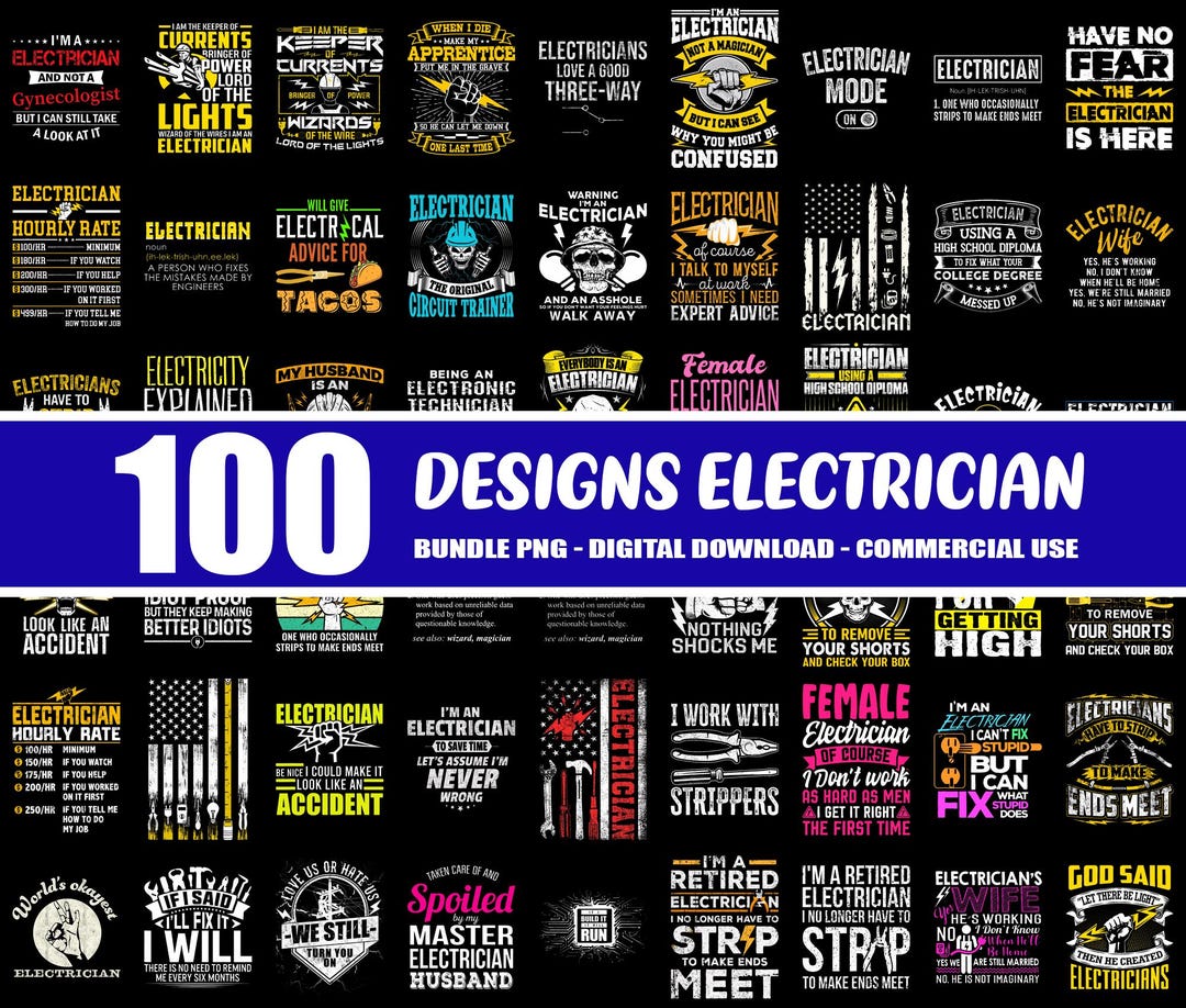 100 Designs Electrician Bundle Png, Electrician Png, Electrician Quotes ...