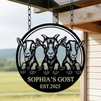 Personalized Goat Sign Set: Hand-painted Rustic Wood Farm Decor - Etsy