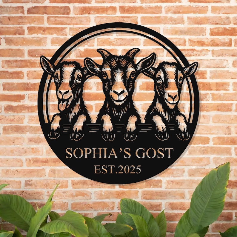Custom Goat Metal Sign, Goat Farm Sign Wall Decor, Goat Metal Wall Art ...