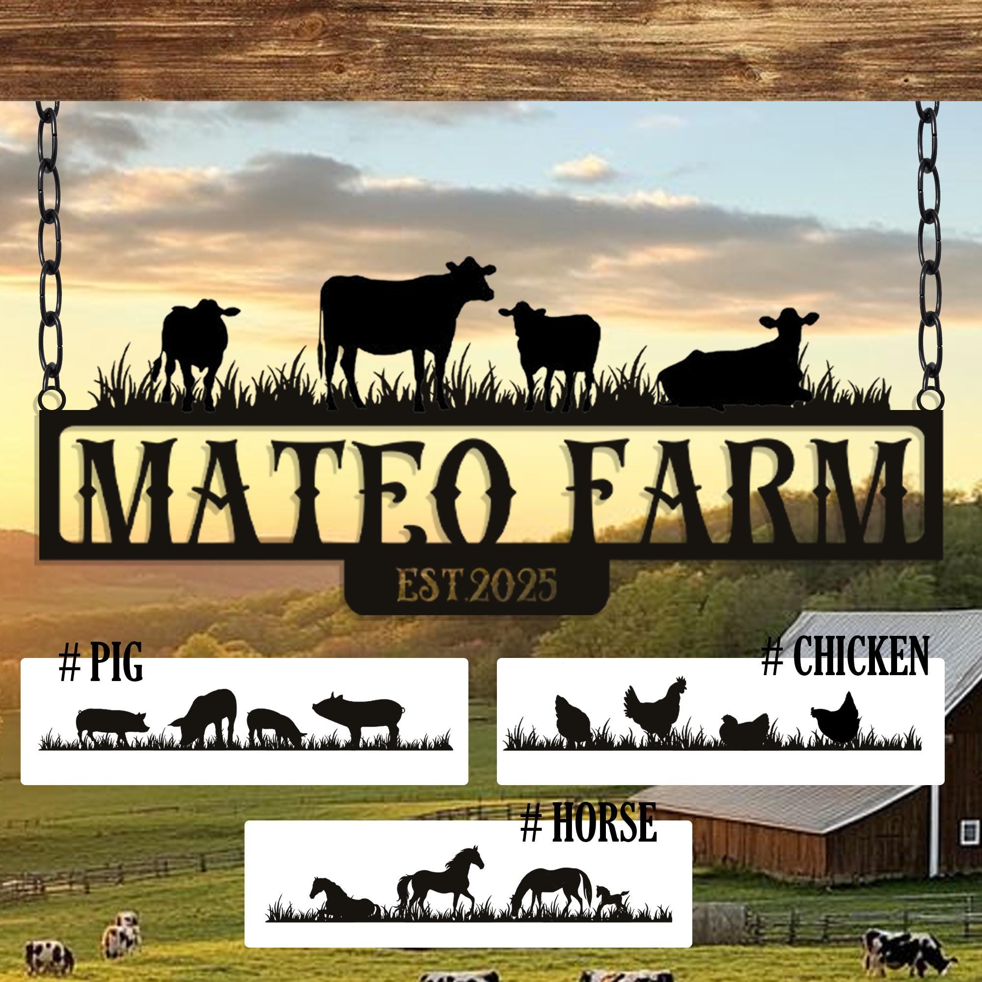 Custom Metal Farm Sign,huge Farm Metal Sign, Farm Wall Art,farmhouse ...
