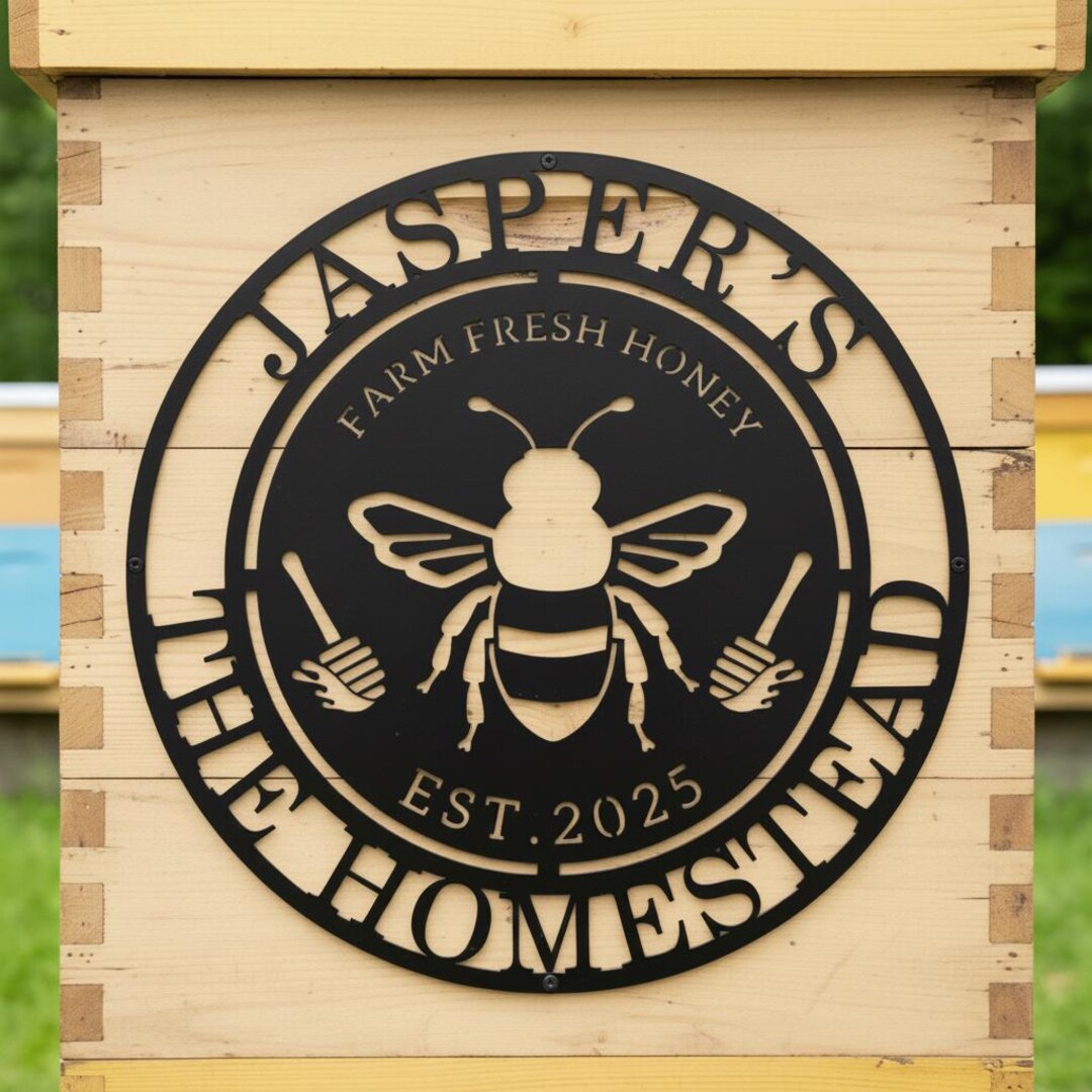 Personalized Honey Bee Sign, Custom Metal Bee Decor,custom Garden Sign ...