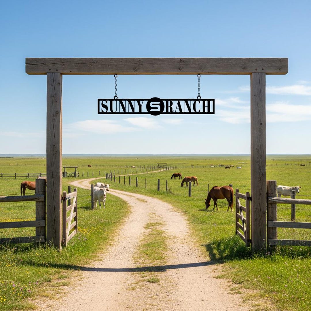 Personalized Metal Farm Entrance Sign, Custom Farm Signs, Metal Ranch ...