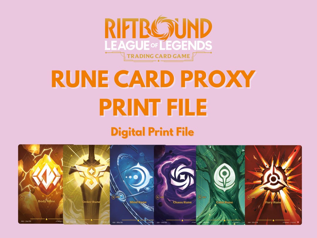 Riftbound Rune Cards Proxy | Double-sided Alt Art Runes | Printable TCG | Digital Download | - Etsy