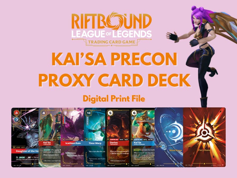 Riftbound Proxy Deck Kai’sa Precon| Digital Download Card Files ...