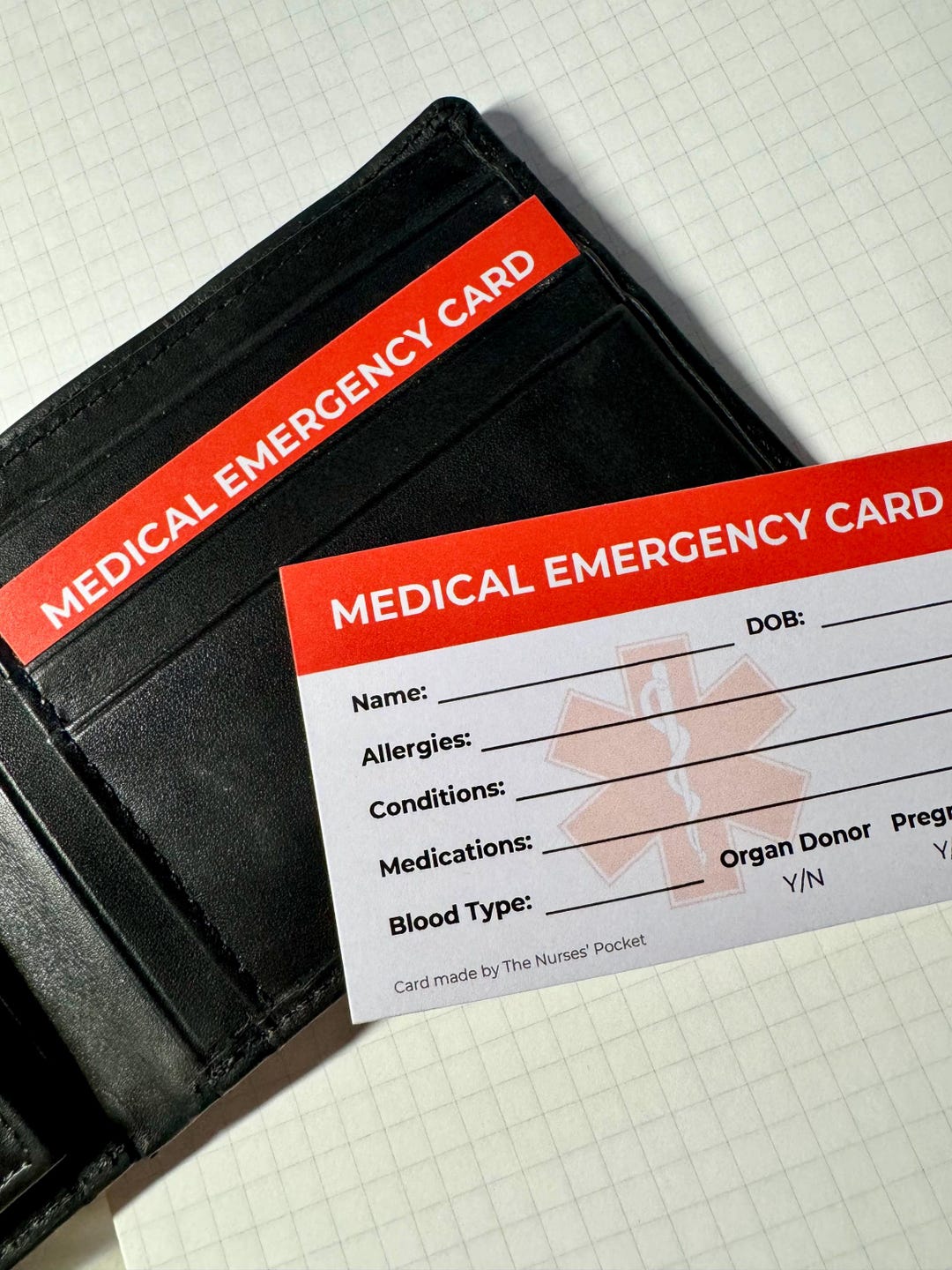 Medical Emergency Card (pack of 5) - Etsy