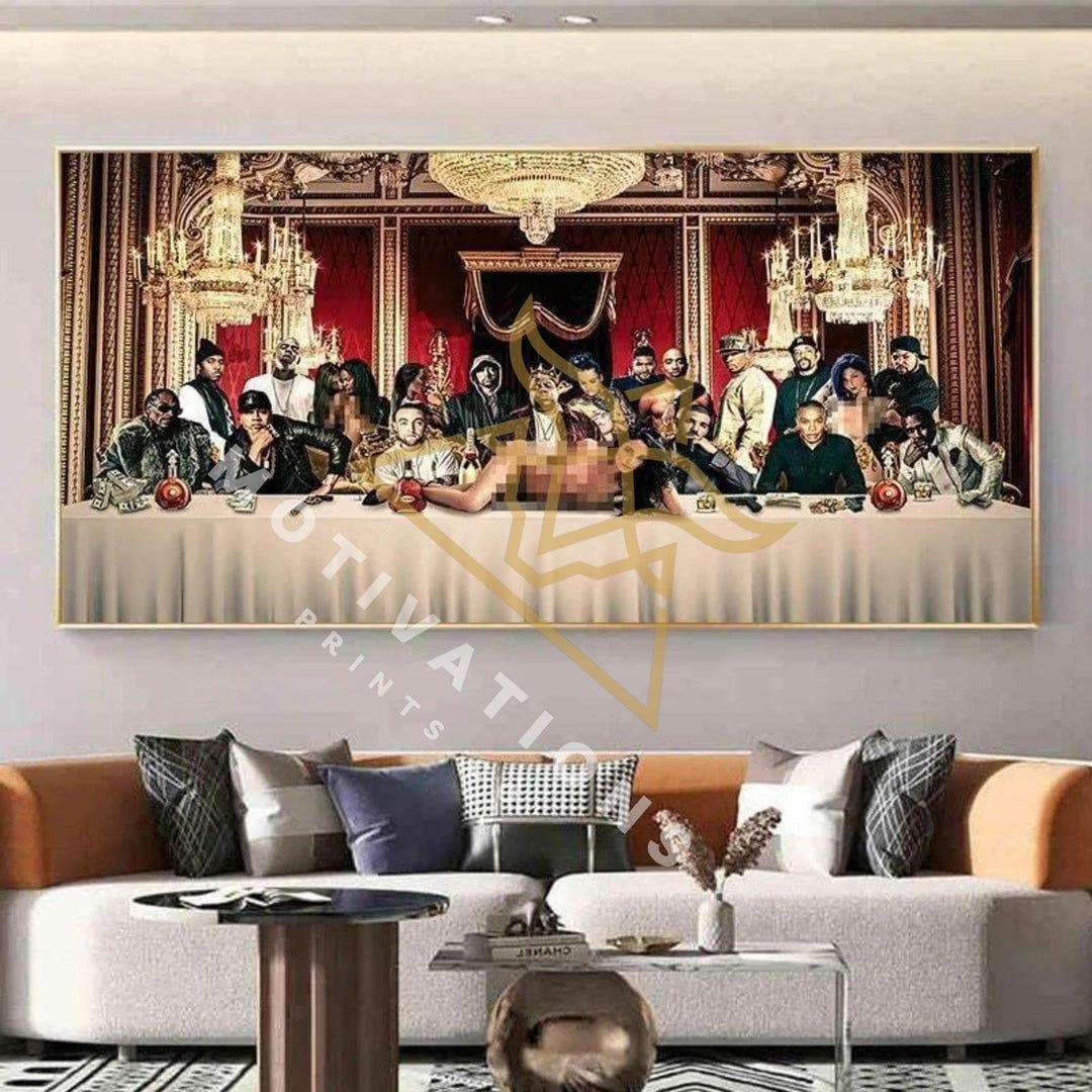 Popular Hip-hop Singers With Beauty Party 2PAC Biggie Canvas Painting ...