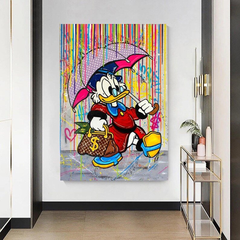 Disney Graffiti Donald Duck Monopoly Alec Wall Street Art Picture ...