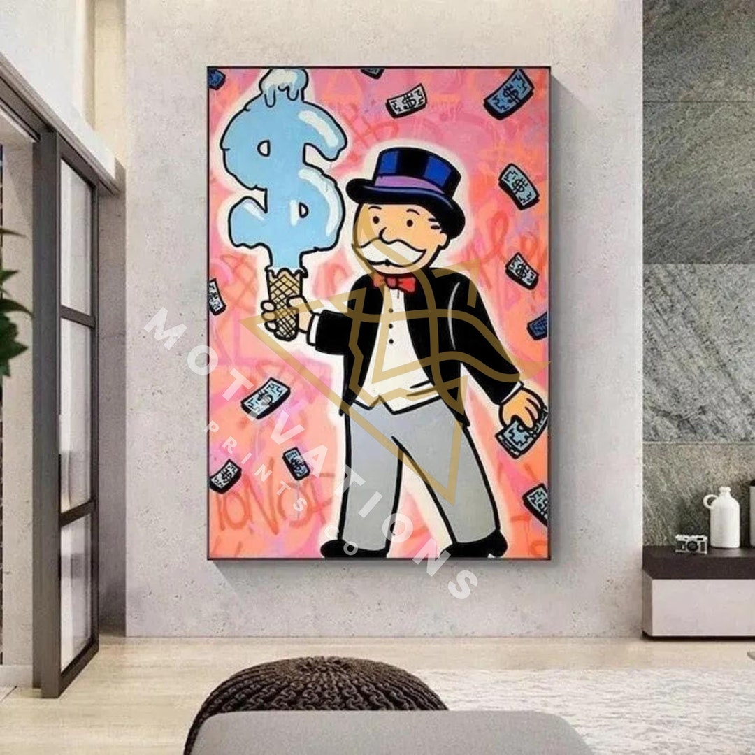 Alec Monopoly Pop Art Graffiti Art Canvas Painting Cuadros Posters and ...