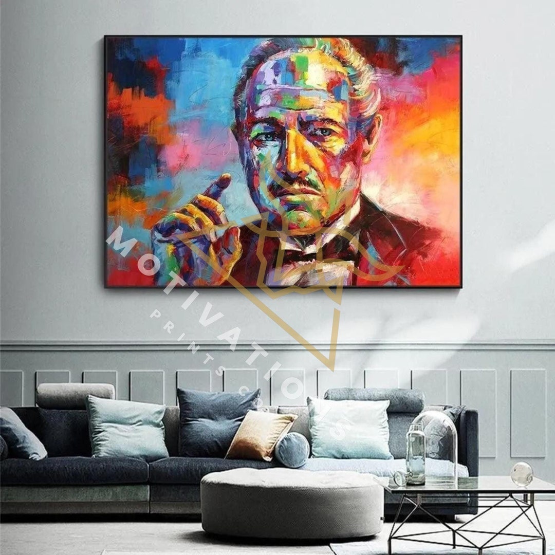 Godfather Portrait Oil Paintings Canvas Abstract Pop Street Art Posters ...