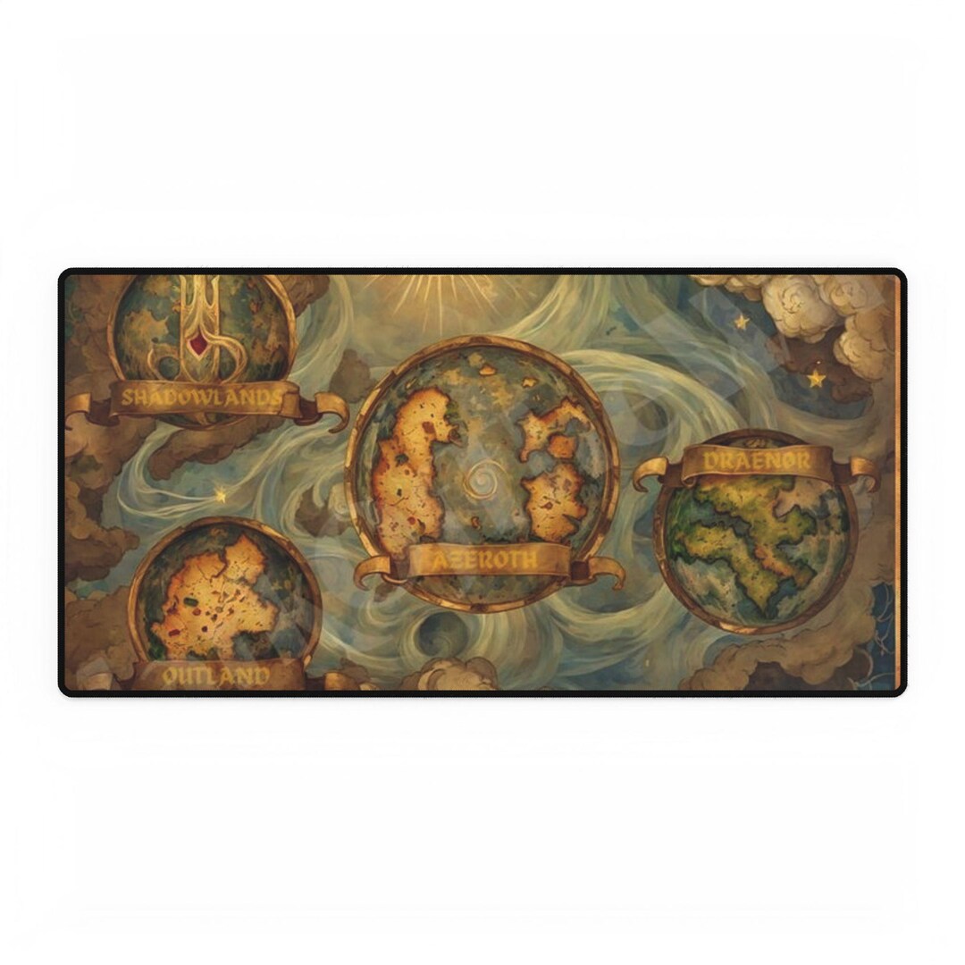 World Map Desk Mat, Artistic Desk Accessories, Gaming Mouse Pad, Office ...
