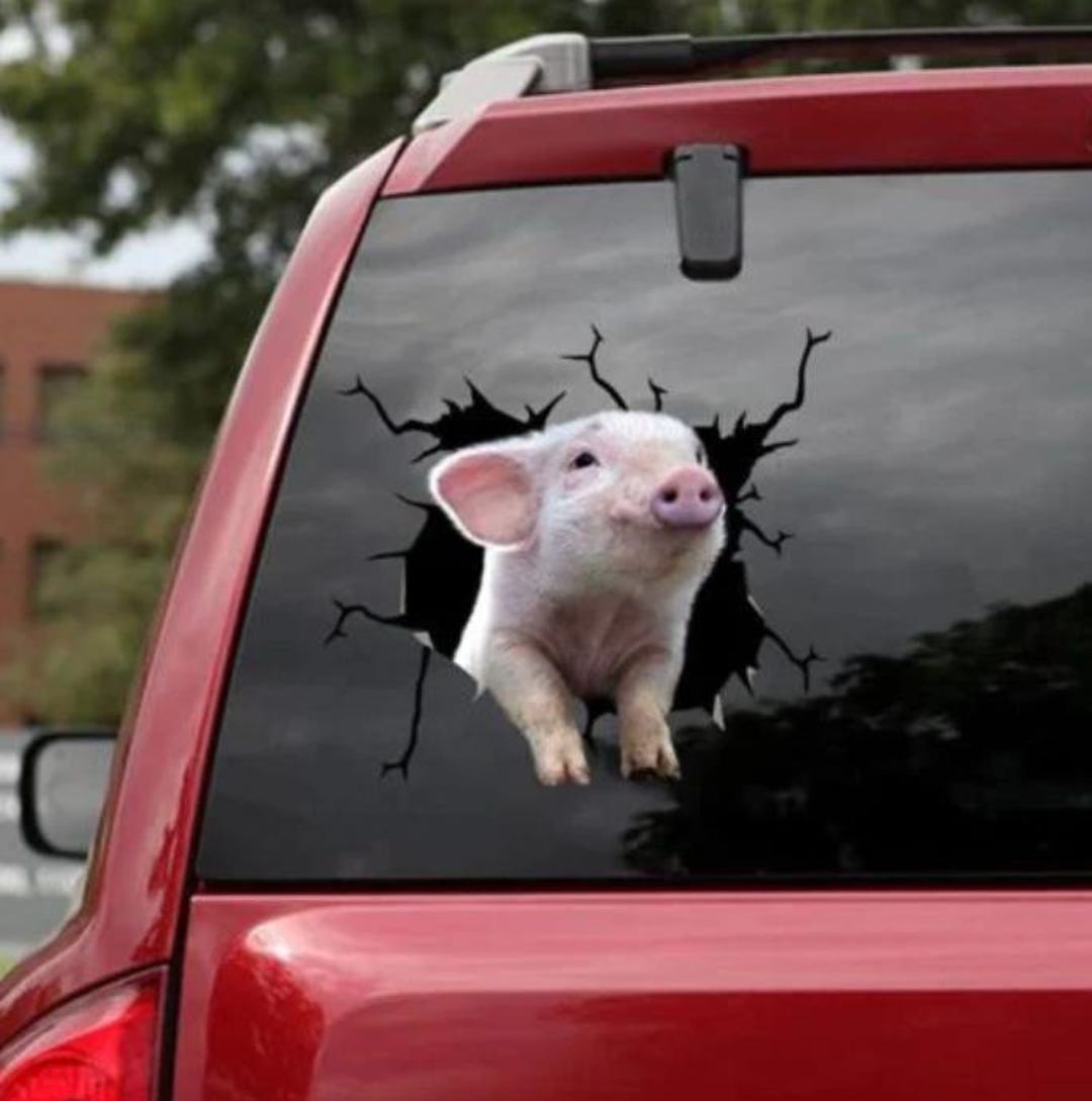 Pig Crack Mom Car Decal Funny Quotes Transparent Sticker Family Gifts ...
