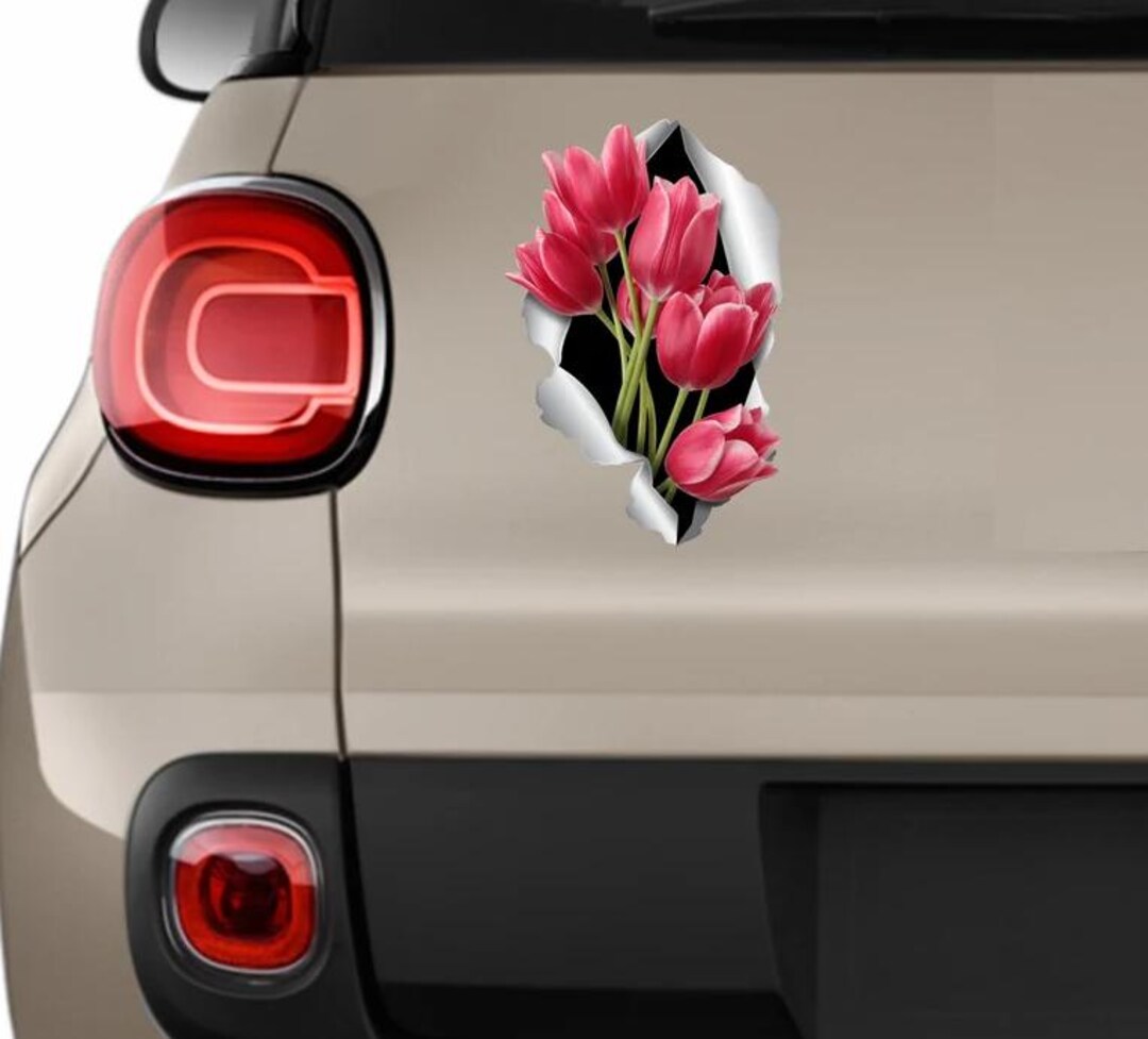 Pink Tulips Sticker Tulips Sticker Tulips in the Hole Flora Stickers ...