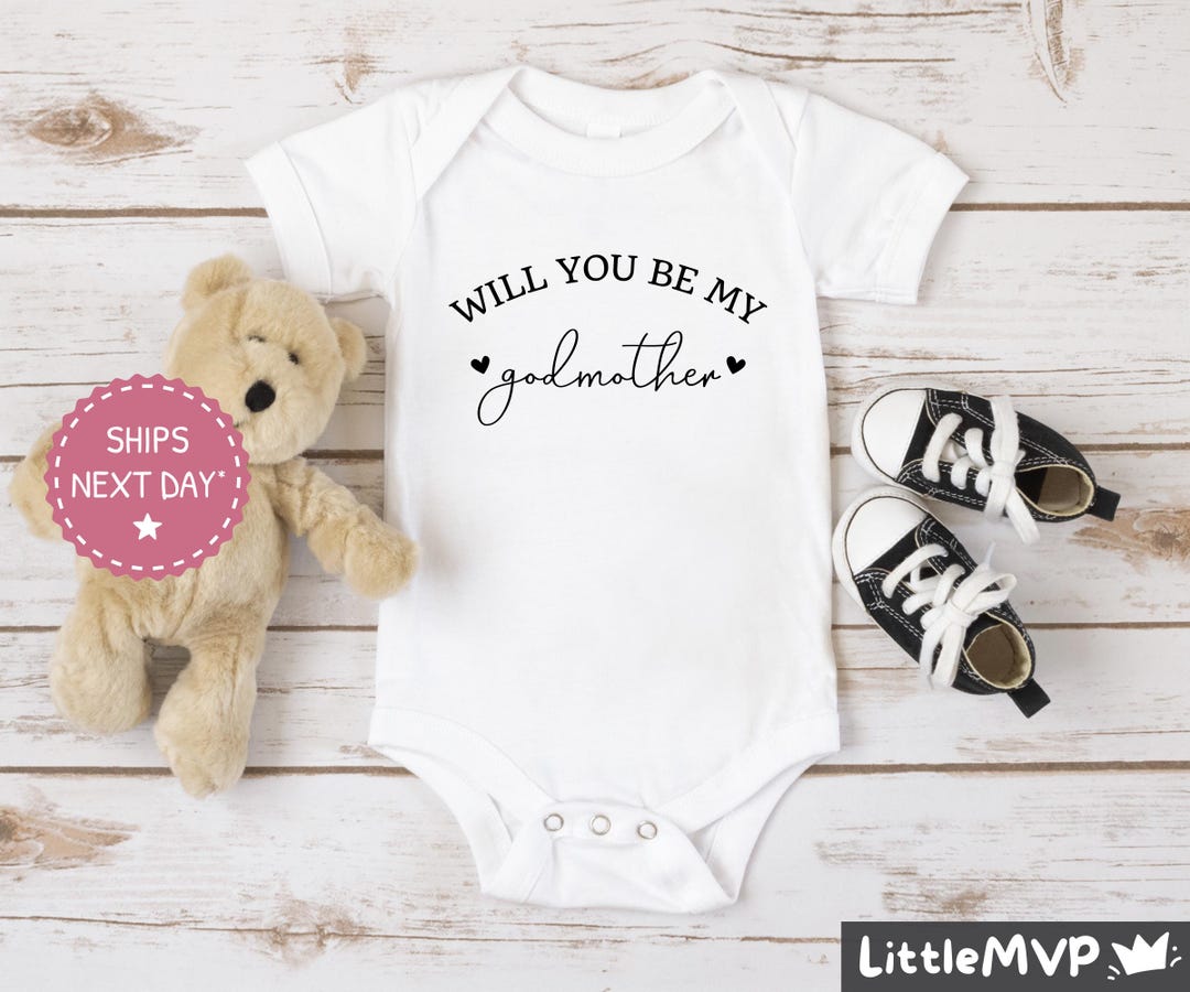Will You Be My Godmother? Baby Onesie® - Godmother Proposal Gift - Cute Pregnancy Announcement ...