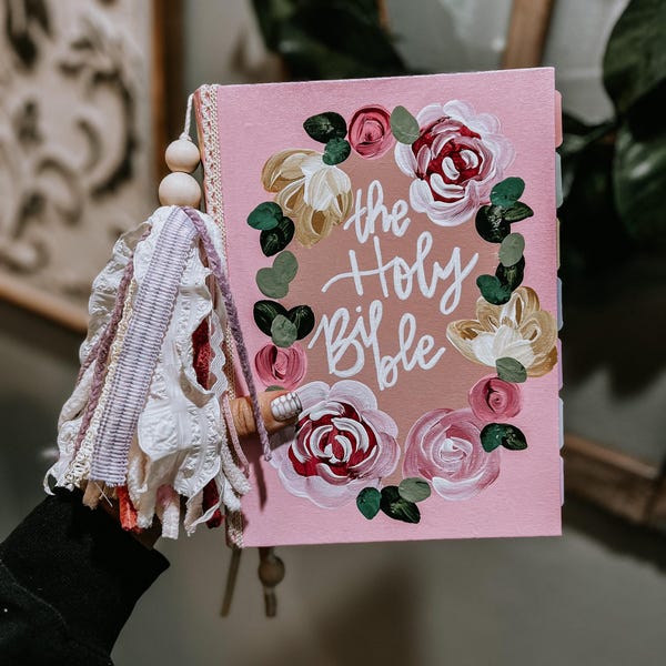 Hand Painted Bible - Etsy
