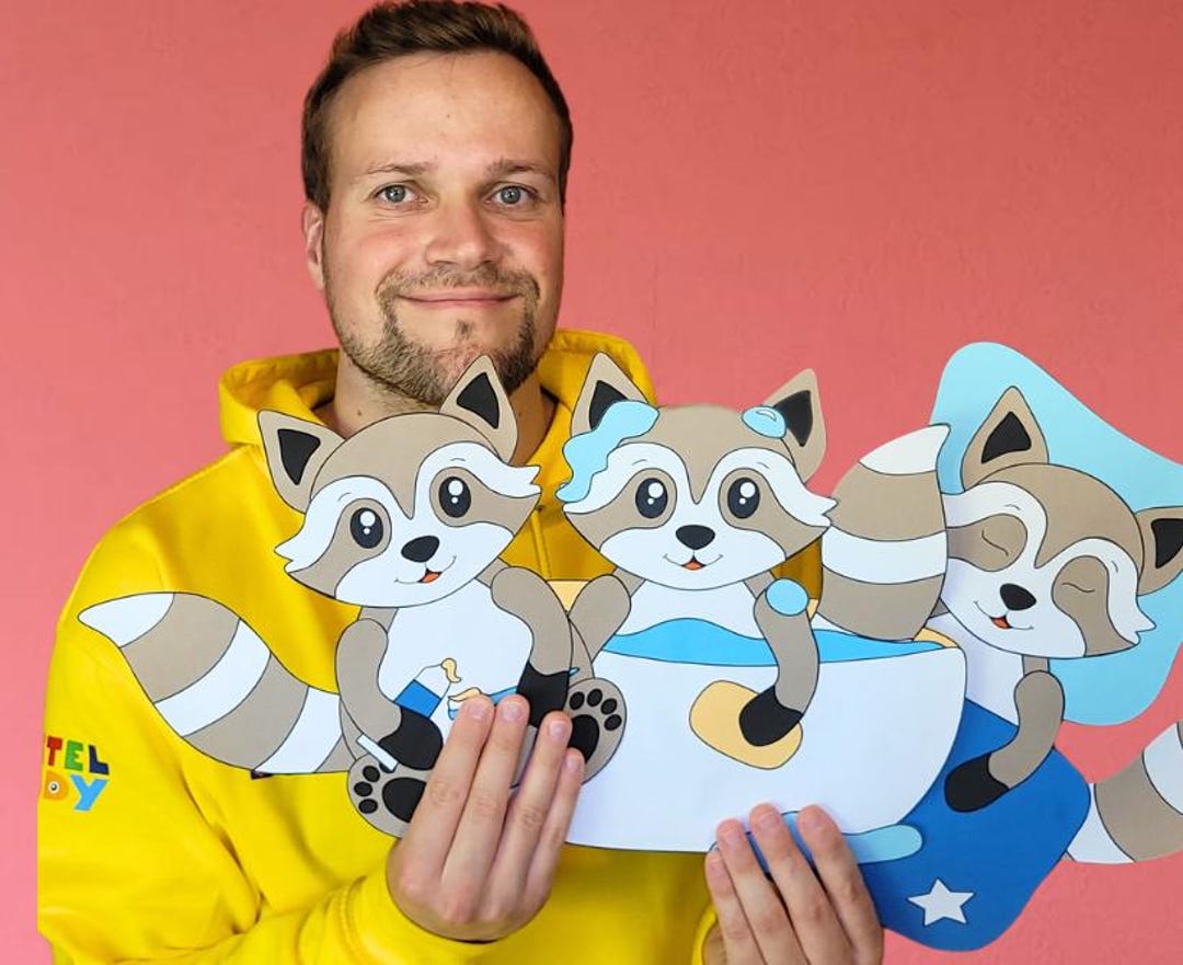 Raccoon Craft Set Raccoon Crafts for Children Making an Evening Routine ...