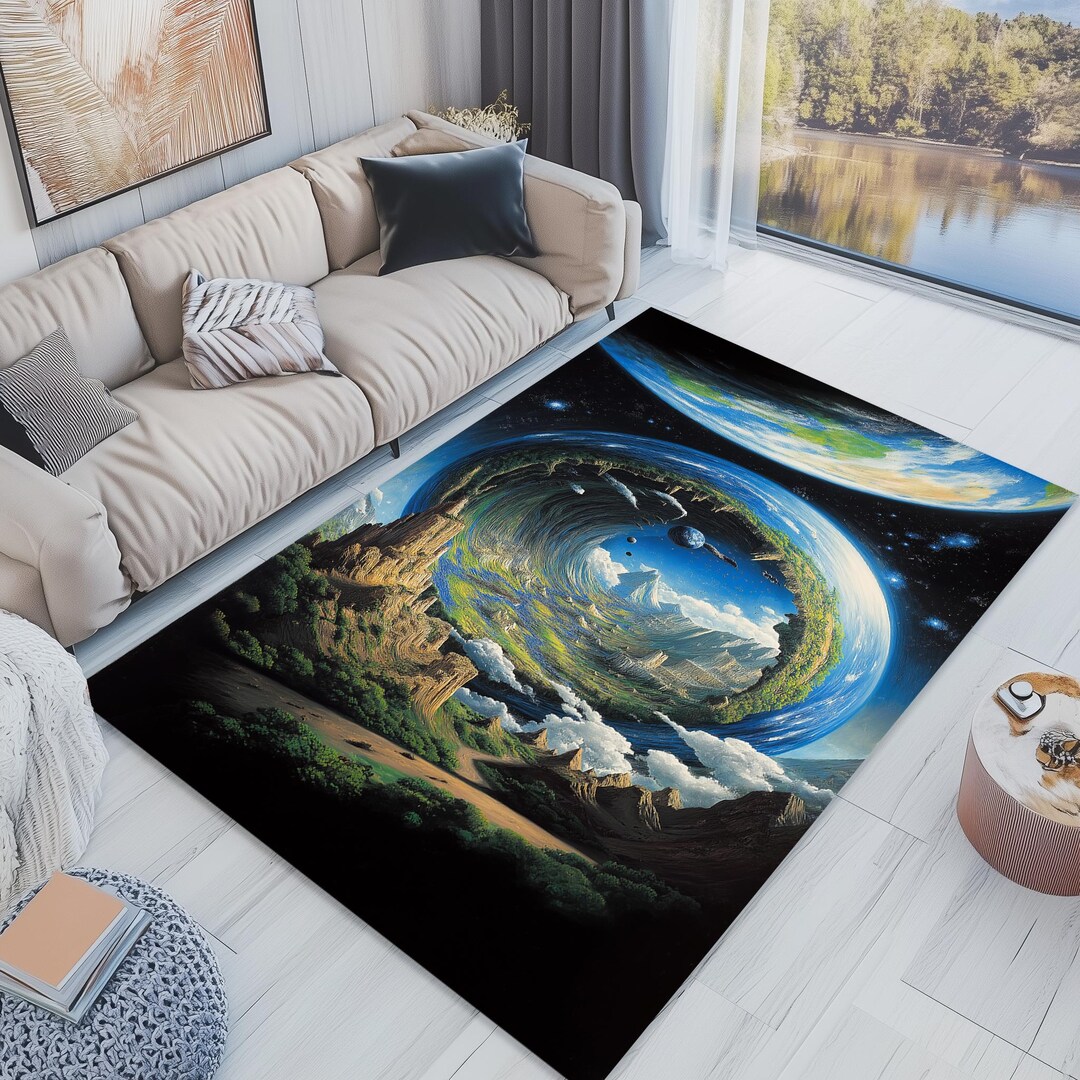 Earth Rug, Abstract Earth Rug, Earth Area Rug, Earth Decor Rug ...