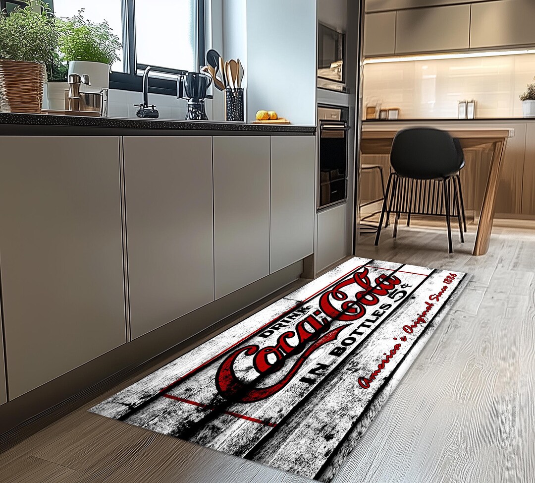Retro Coca Cola Runner Rug, Cola Pattern, Kitchen Decor - Etsy