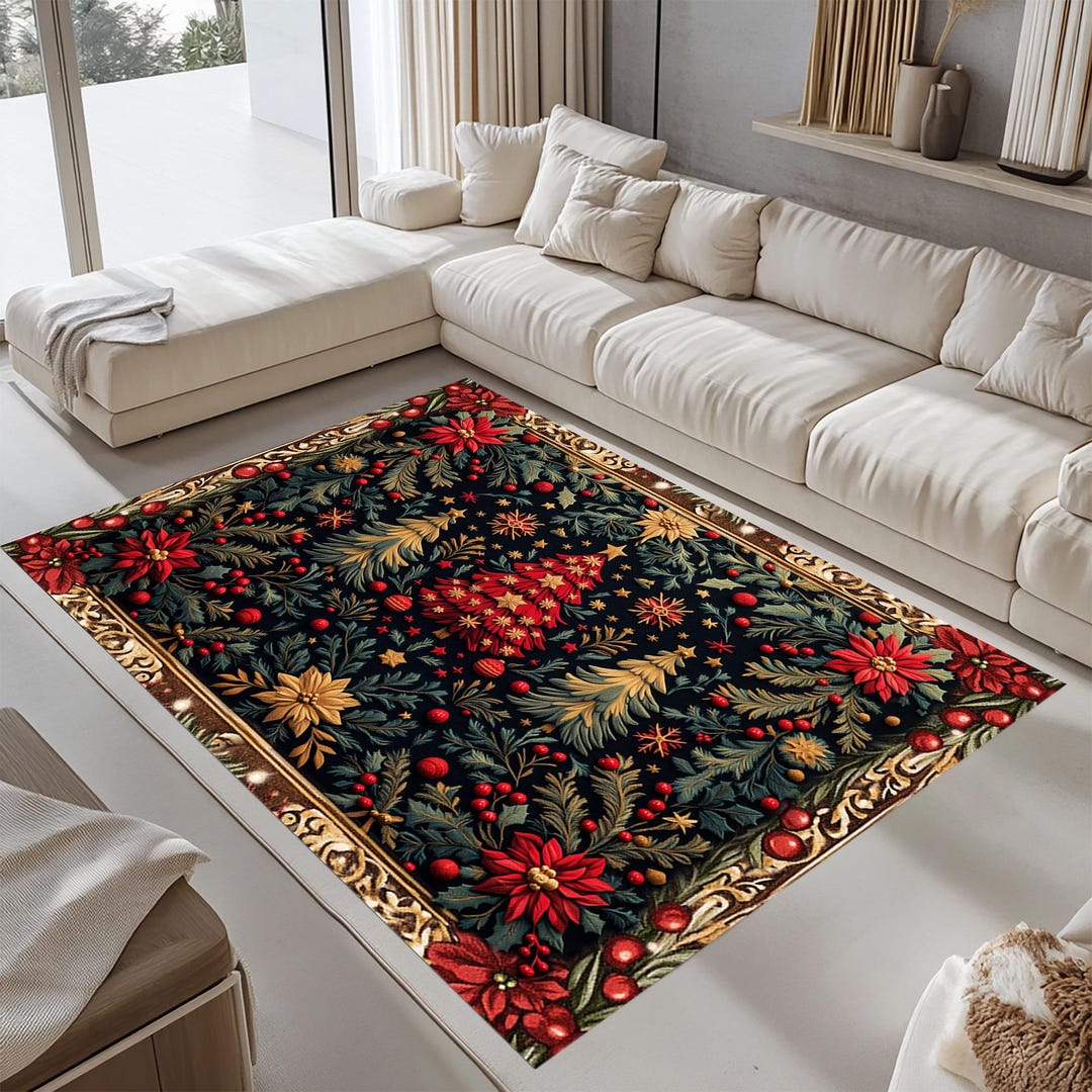 Christmas Rug, Santa Claus Rug, Snowflake Rug, Christmas Gift Rug ...