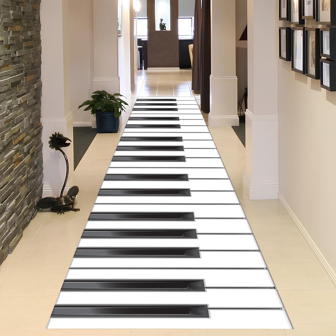 Piano Runner Rug, Piano Keys Rug, Piano Design Hallway, Piano Themed ...