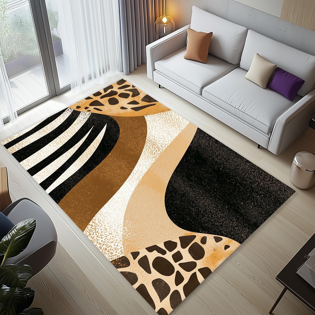Bohemian Animal Print Rug: Zebra, Leopard Pattern - Etsy