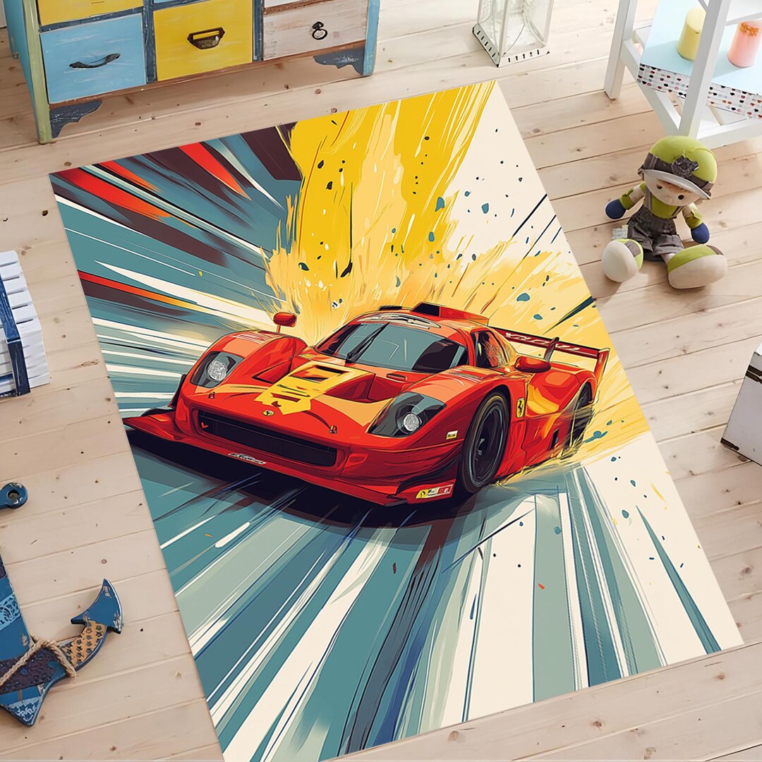 Race Car Rug, Cars Rug, Race Theme Rug, Boys Room Rug, Rugs for Boys ...
