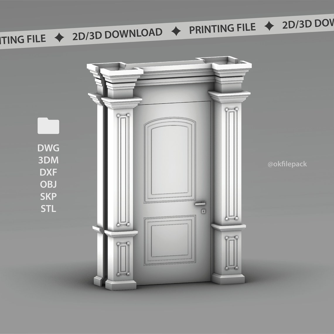 CLASSIQUE DOOR Classic Style Door Set STL File, 3D/2D Model - Etsy