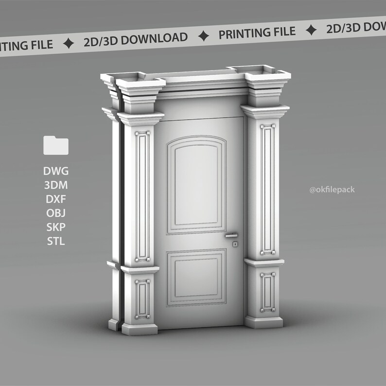 CLASSIQUE DOOR Classic Style Door Set STL File, 3D/2D Model - Etsy