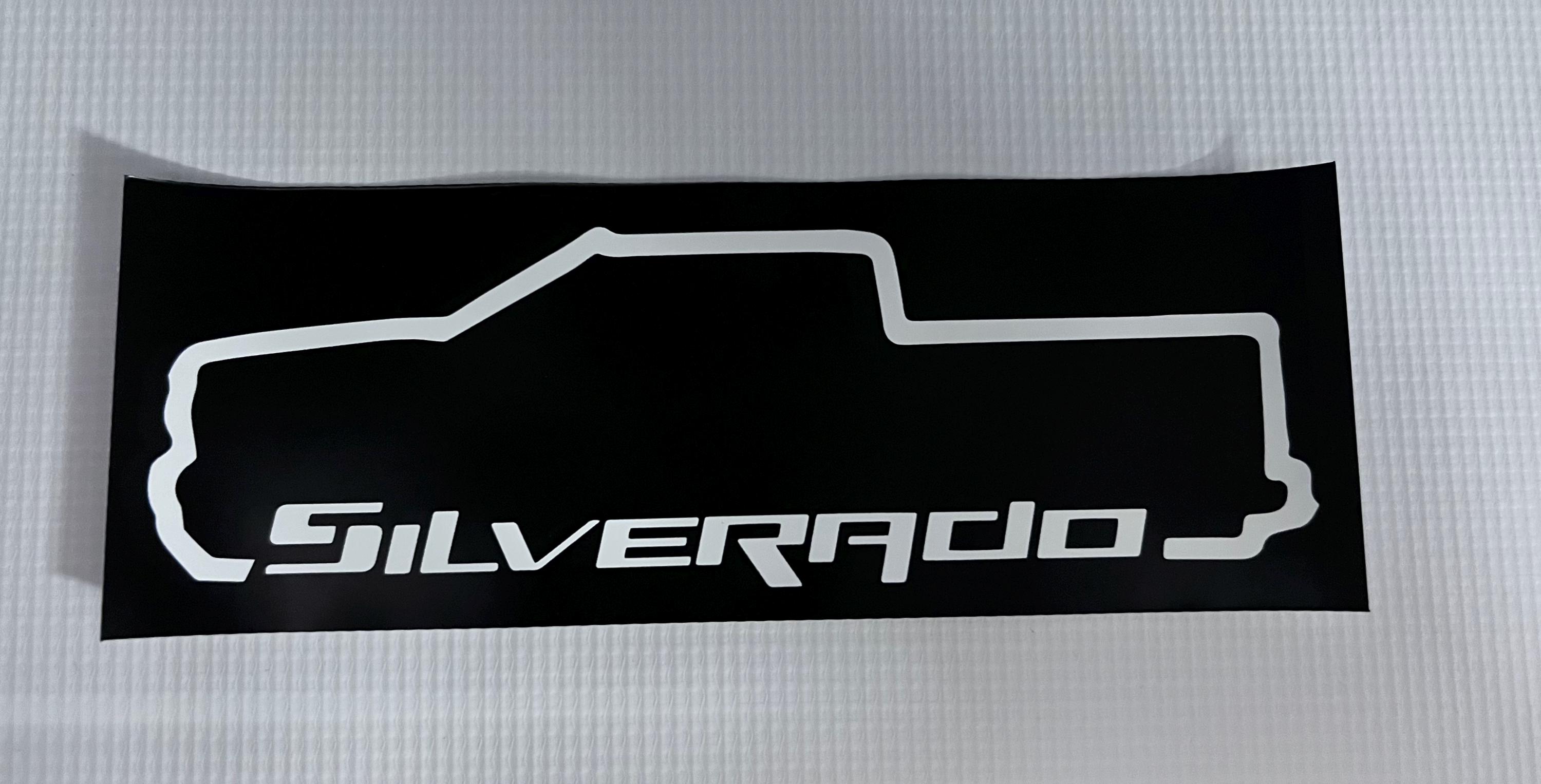 Chevrolet Silverado Black and White Car Outline Vinyl Decal Sticker - Etsy