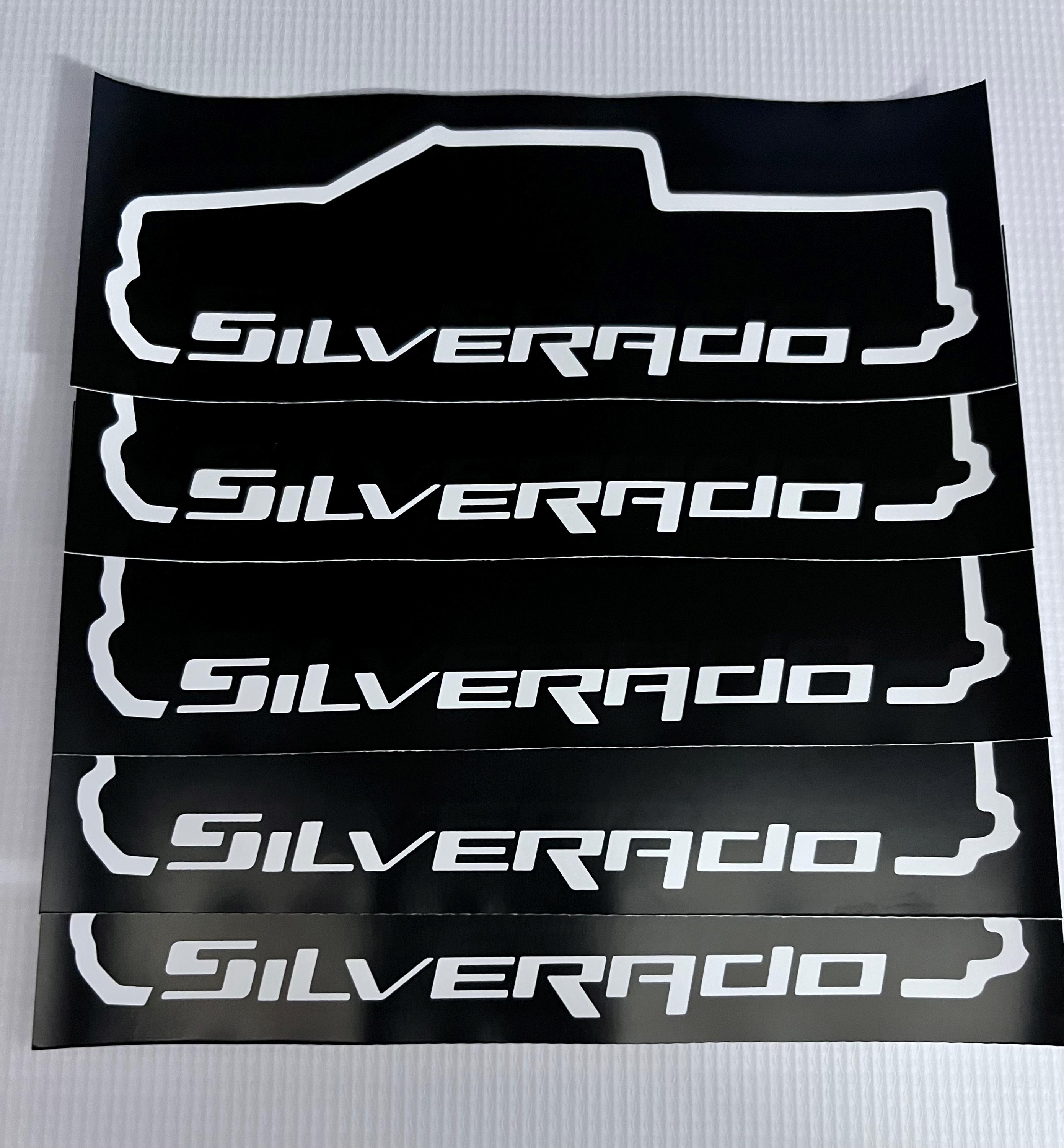 Chevrolet Silverado Black and White Car Outline Vinyl Decal Sticker - Etsy