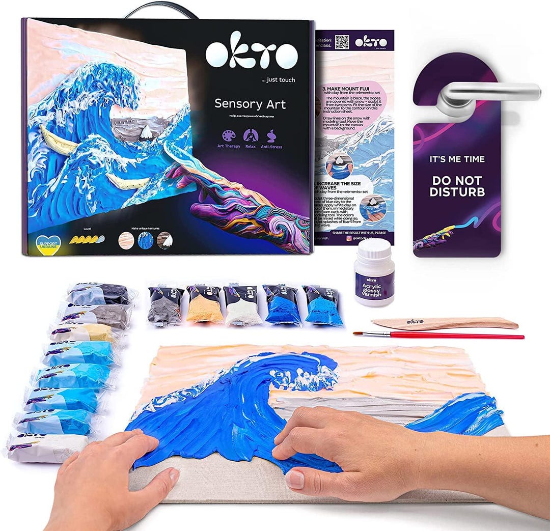 The Great Wave off Kanagawa Clay Kit | DIY Art Kit | Paint & Sculpt Set ...