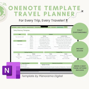 Onenote Template Travel Planner Digital Reusable Vacation Planner Daily ...