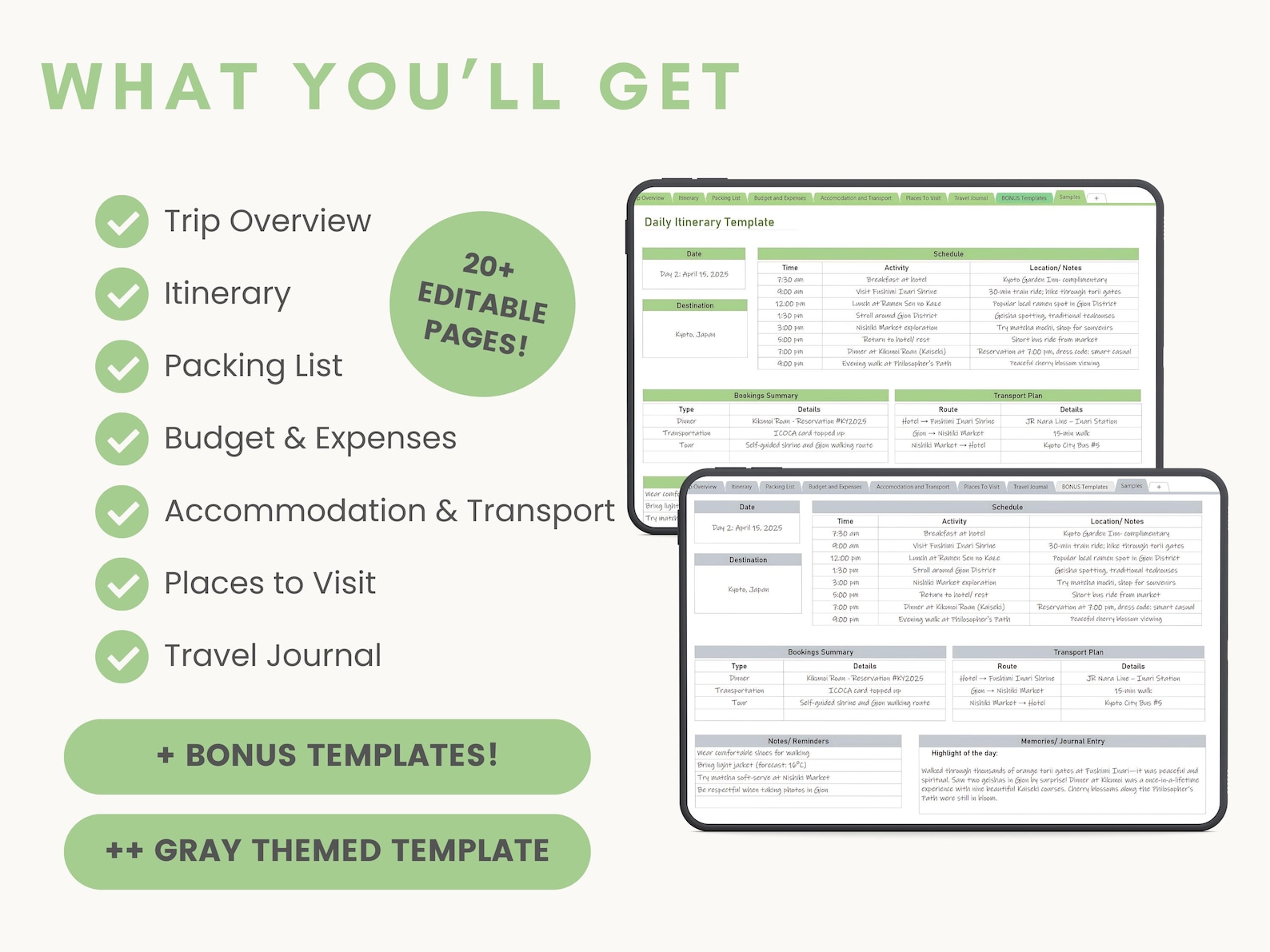 Onenote Template Travel Planner Digital Reusable Vacation Planner Daily ...