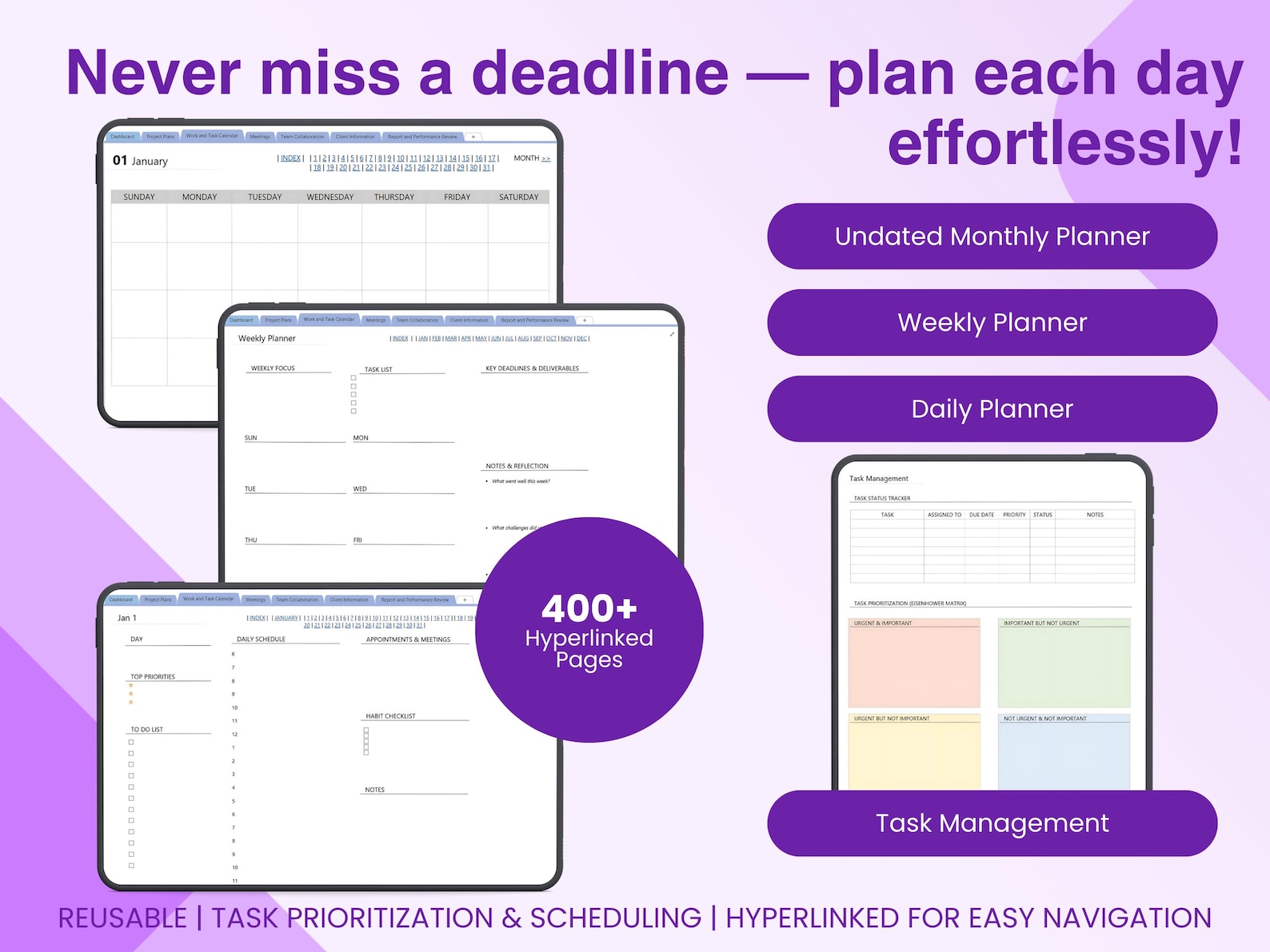 Onenote Project Management Planner for Work Template for Onenote ...