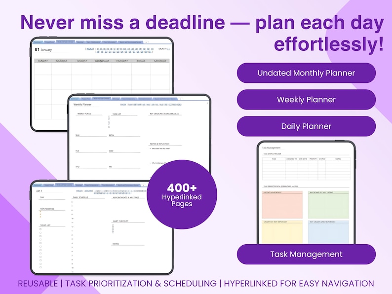 Onenote Project Management Planner for Work Template for Onenote ...