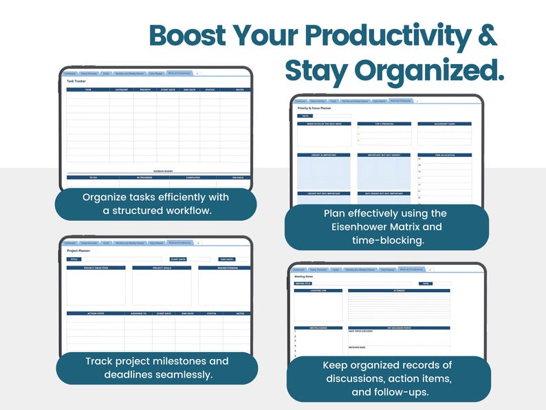 Onenote Template for Productivity Onenote Professional Planner Work to ...