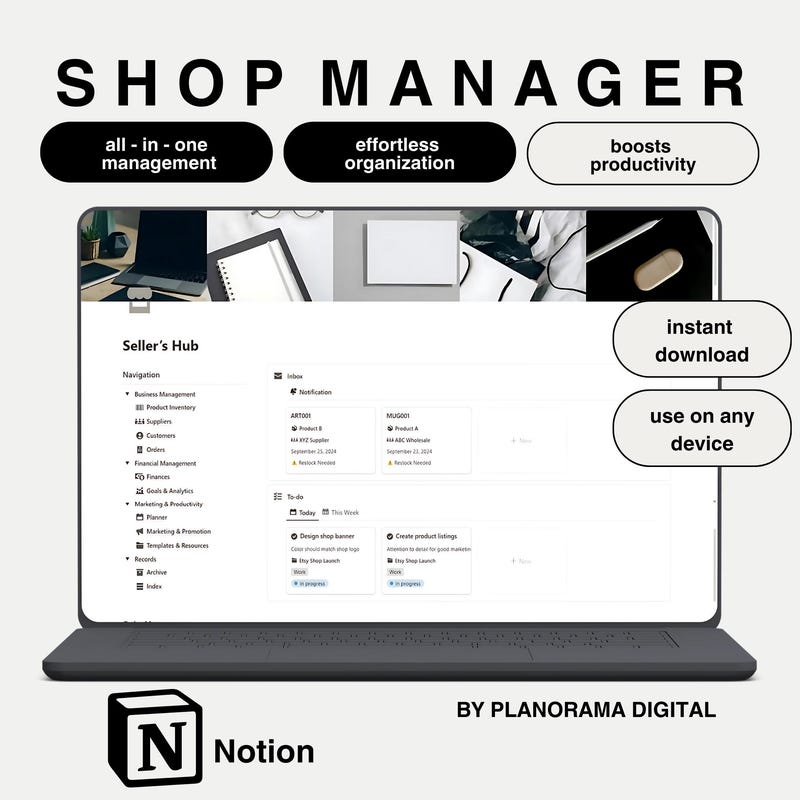 Shop Manager Dashboard - Etsy