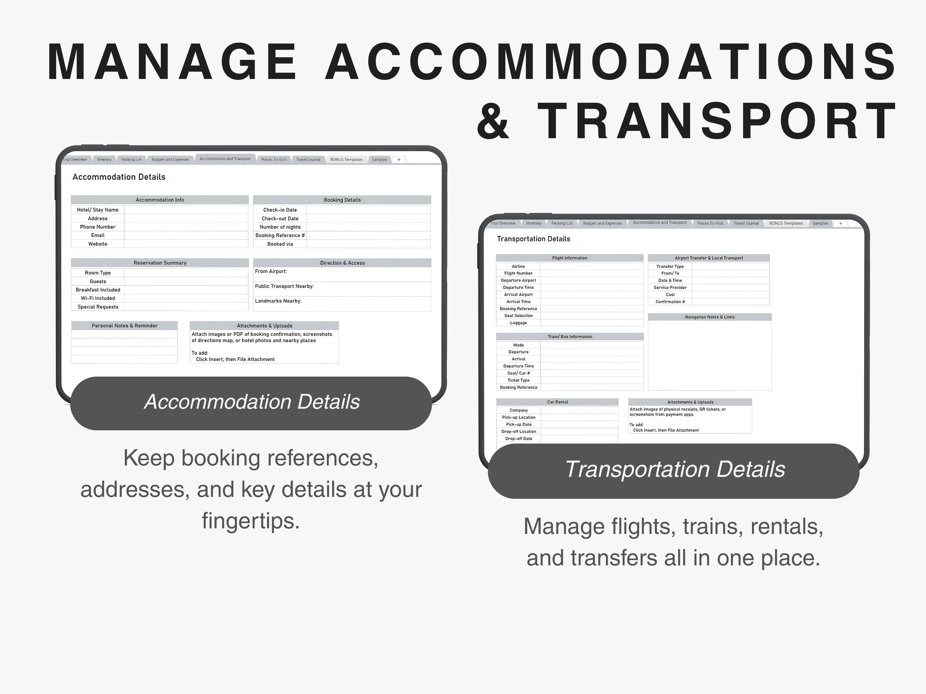 Onenote Template Travel Planner Onenote Vacation Trip Planner Digital ...
