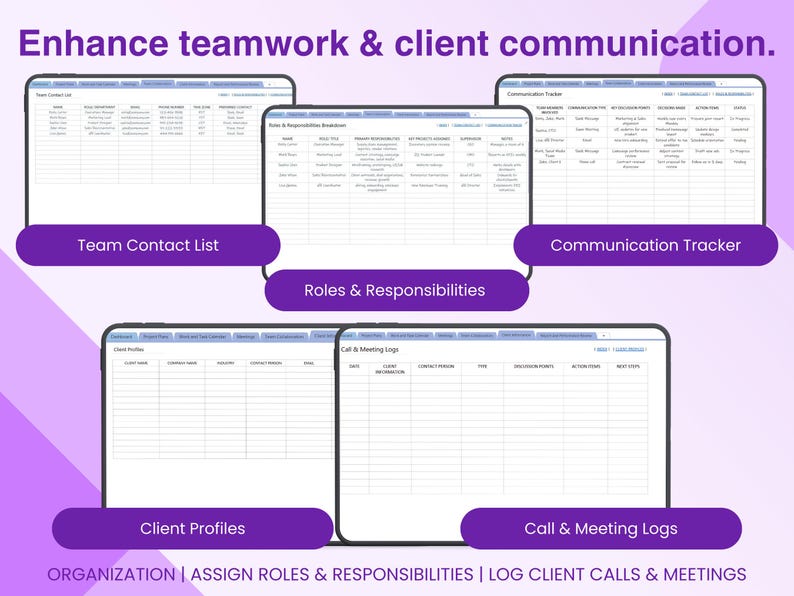 Onenote Project Management Planner for Work Template for Onenote ...