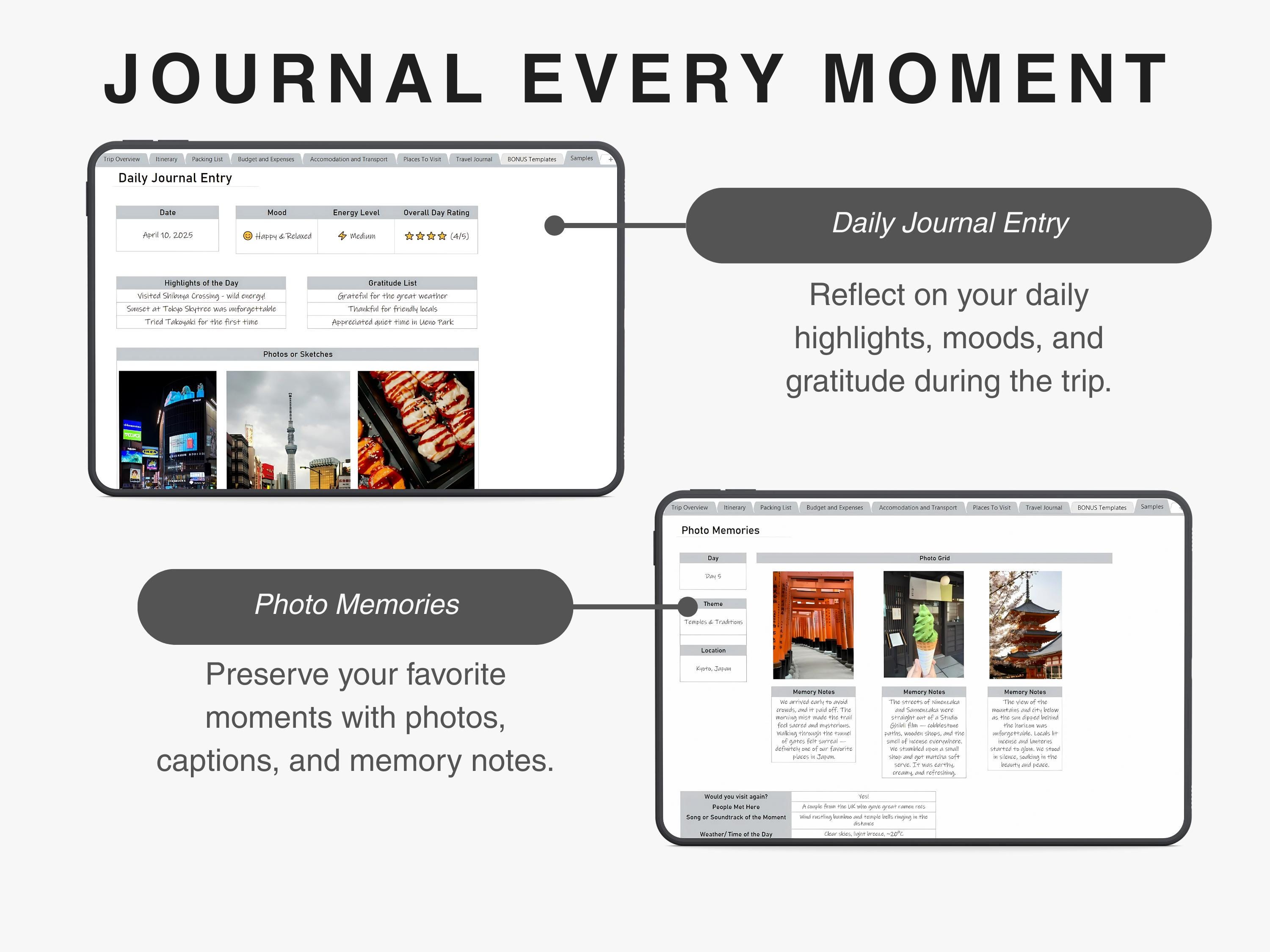 Onenote Template Travel Planner Onenote Vacation Trip Planner Digital ...