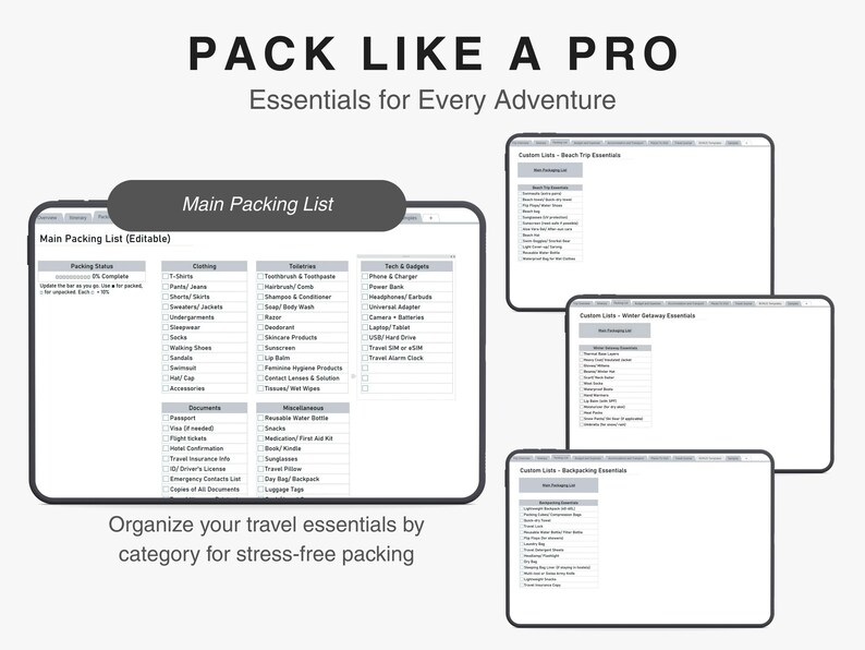 Onenote Template Travel Planner Onenote Vacation Trip Planner Digital ...