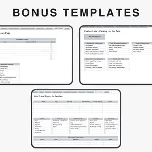 Onenote Template Travel Planner Onenote Vacation Trip Planner Digital ...