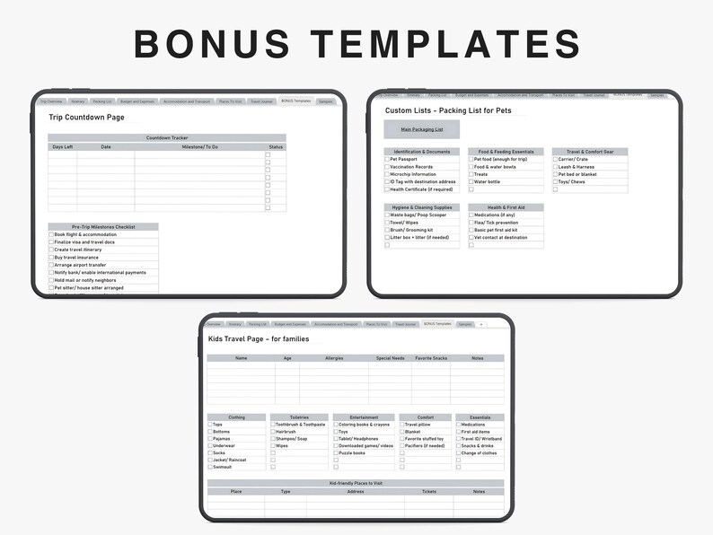 Onenote Template Travel Planner Onenote Vacation Trip Planner Digital ...