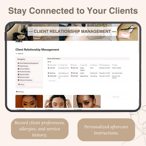 Notion Business Planner for Lash Tech Client Record Book Beauty Salon Business Template Lash ...