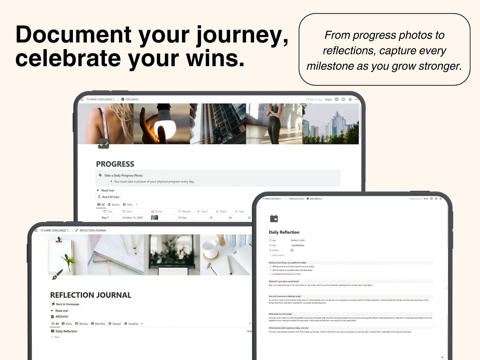 Notion 75 Day Challenge Tracker Notion Template Meal Planner Notion ...