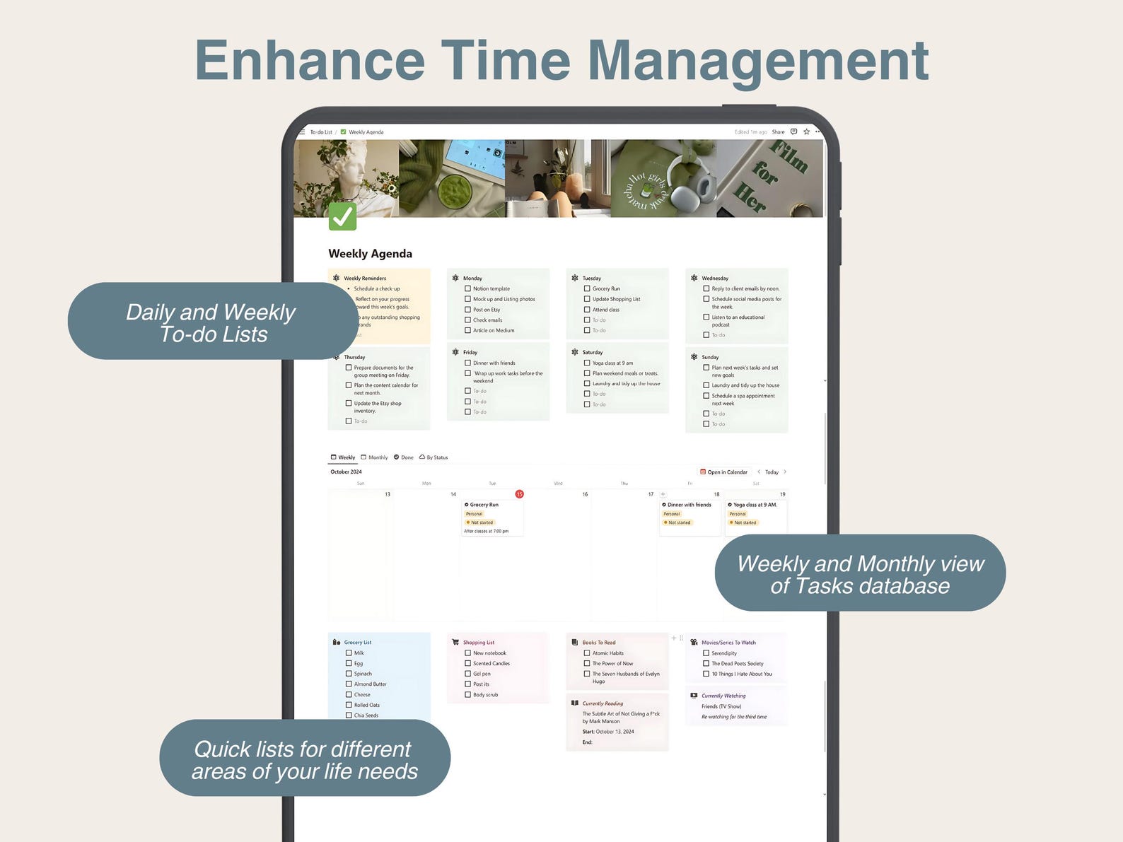 Beginner-friendly Notion to Do List Template Notion Minimalist Planner for Beginner Notion ...