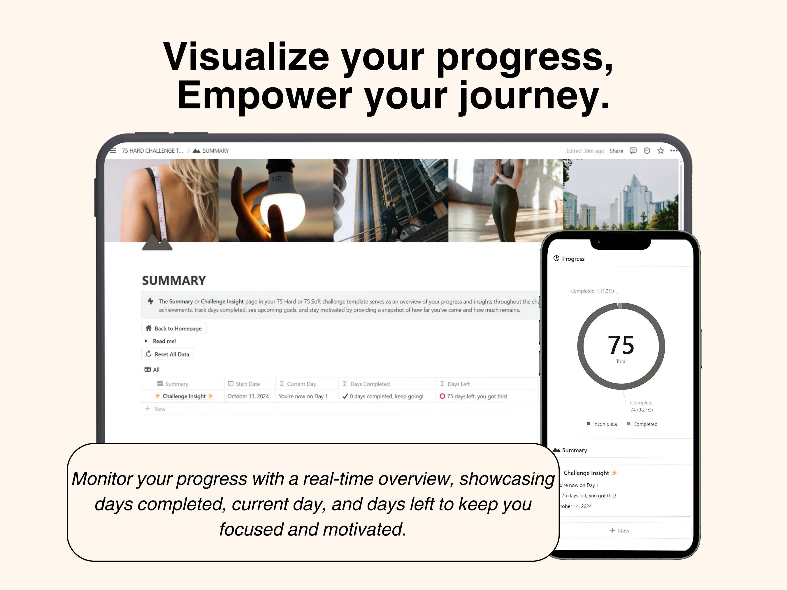 Notion 75 Day Challenge Tracker Notion Template Meal Planner Notion ...