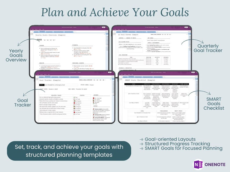 Undated Onenote Planner for Professional Project Planner to Do List ...
