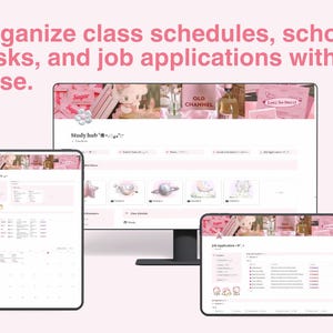 All in One Pink Coquette Notion Student Life Planner Notion Template ...